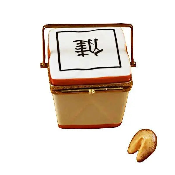 Chinese Take Out Limoges Box with Calligraphy Design